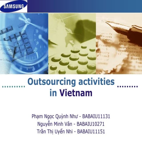 Outsourcing activities in Vietnam - The case of Samsung | PPTX