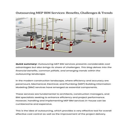 Outsourcing MEP BIM Services: Benefits, Challenges & Trends | PDF