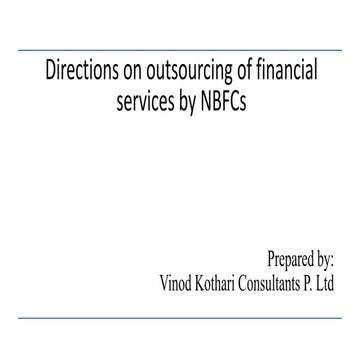 Outsourcing of financial services by NBFCs (1) | PPTX