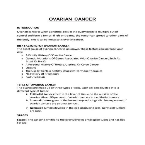 Ovarian cancer | DOCX