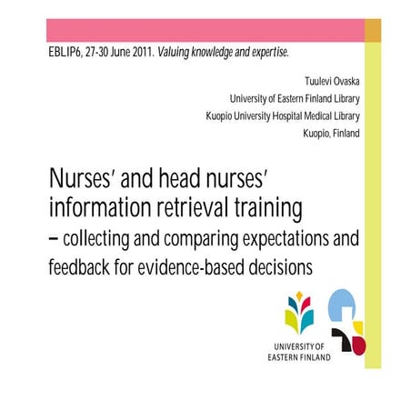 Nurses’ and head nurses’ information retrieval training – collecting ...