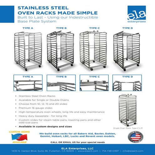 ELA Enterprises- Oven Racks | PDF | Cooking | Food & Drink