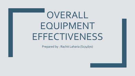 Oee (overall equipment effectifness) | PPTX