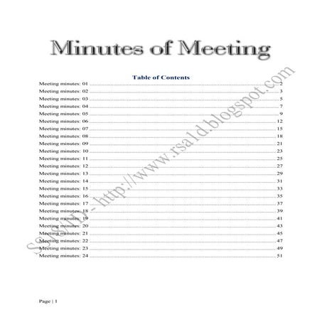 Overall minutes of meetings | PDF