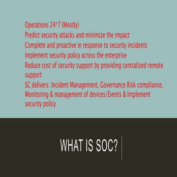 Security Opeations Center- SOC | PPT