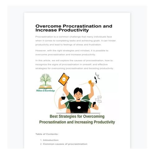 Best Way to Overcome Procrastination and Increase Productivity.pdf