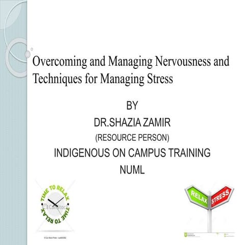 Overcoming and managing nervousness by Dr.Shazia Zamir | PPT