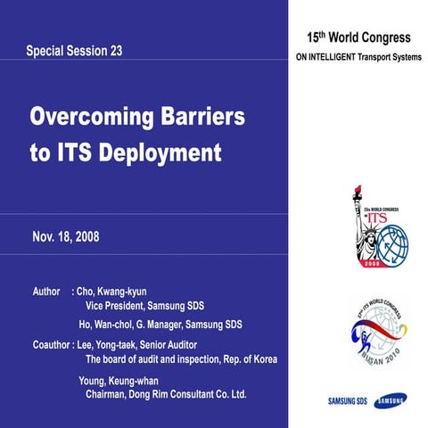The next generation intelligent transport systems: standards and ...