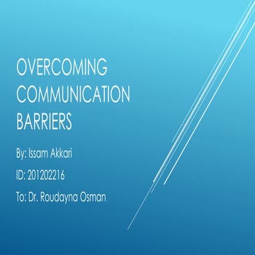 Overcoming communication barriers | PPTX