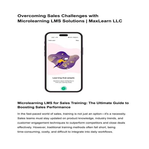 Overcoming Sales Challenges with Microlearning LMS Solutions _ MaxLearn LLC.pdf