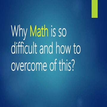 How to remove fear from math? | PPT