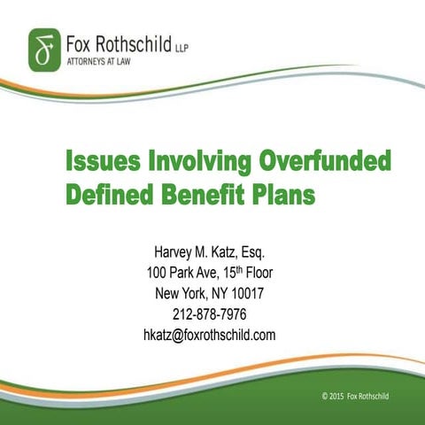 Overfunded Defined Benefit Plans | PPTX