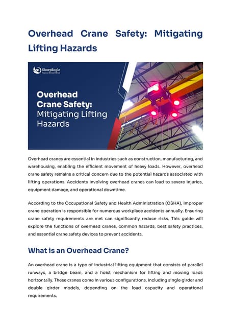 Overhead crane risk assessment | PDF