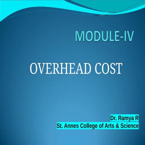 Chapter 05 Overhead Costs | PPTX