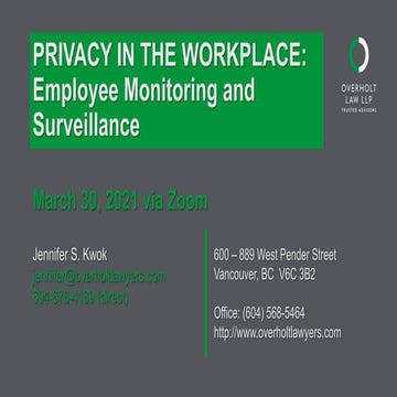 Privacy in the Workplace: Employee Monitoring and Surveillance | PDF