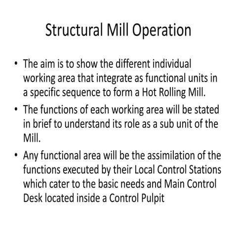Overiew of a hot rolling steel mill | PPTX