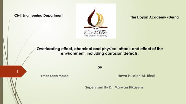 Causes of deterioration of concrete structures | PPTX