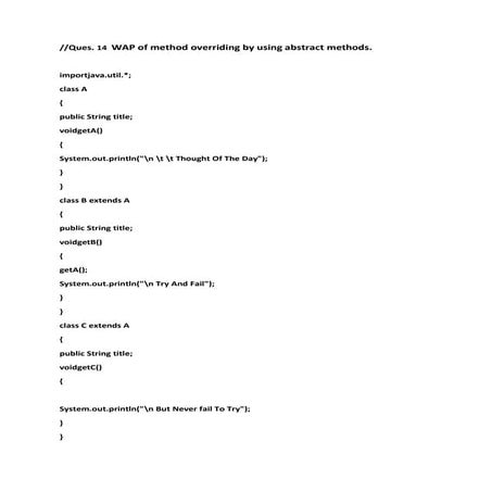 Overriding Abstract In Java Docx Programming Languages Computing 8848