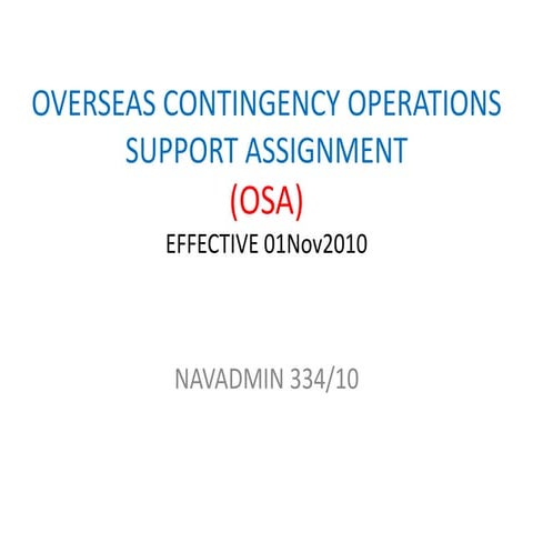 Overseas contingency operations support assignment | PPTX