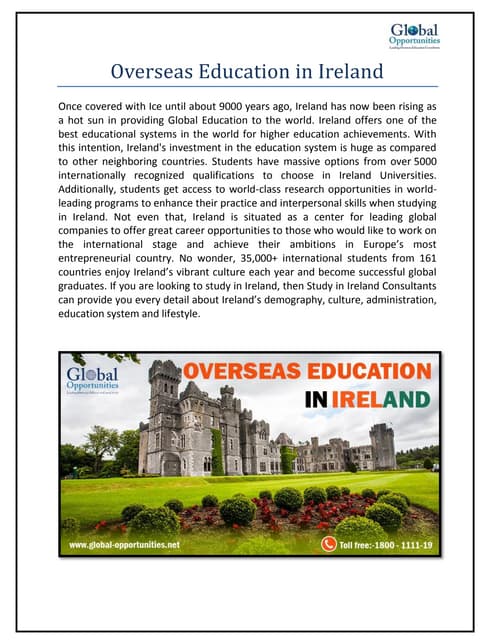 What Makes Ireland a Most loved Study Abroad destination | PPT