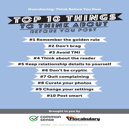 Oversharing Poster from Commonsensemedia.org