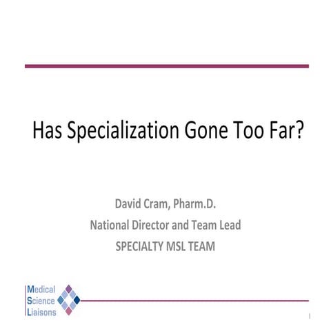 Overspecialization | PPT