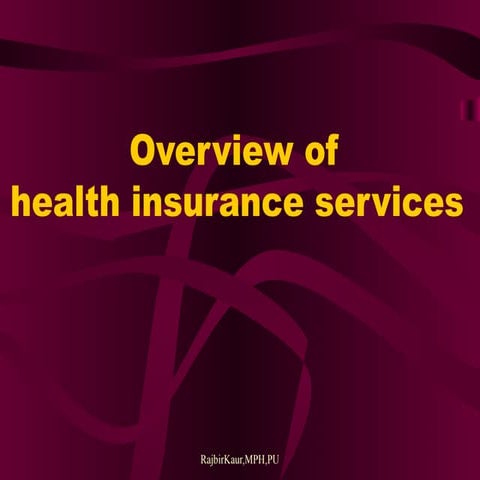 Health Insurance-An Overview | PPT