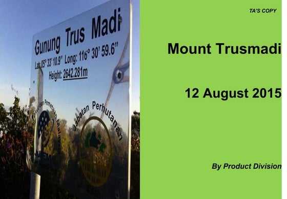 Summit Trails to Mt. Trus Madi | PPT
