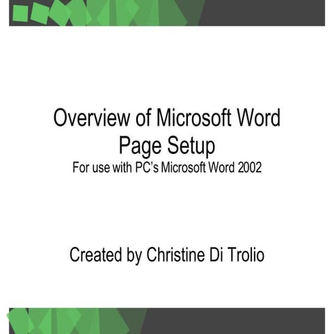 Overview Of Page Setup | PPT