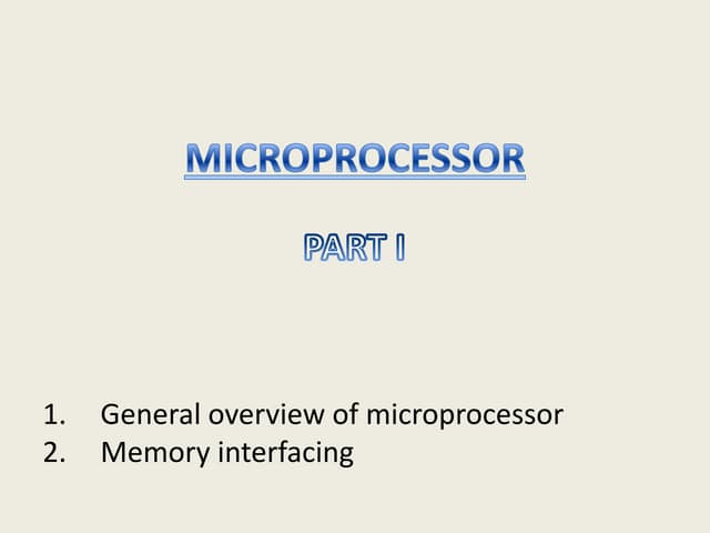Interfacing memory with 8086 microprocessor | PPTX