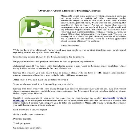 Overview About Microsoft Training Courses