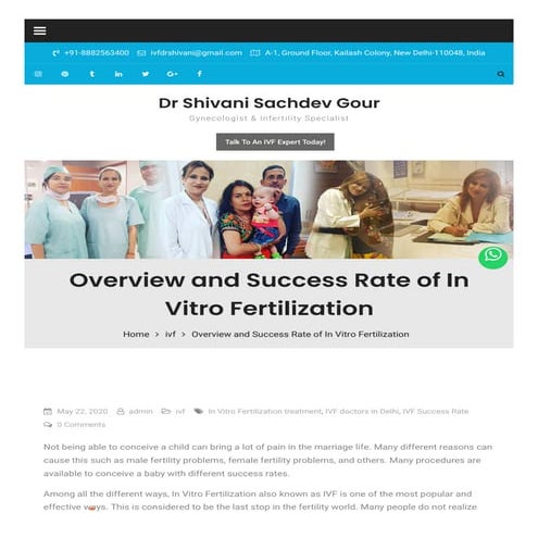 Overview and Success Rate of In Vitro Fertilization | PDF