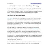 Overview and vectors for gene therapy | PDF