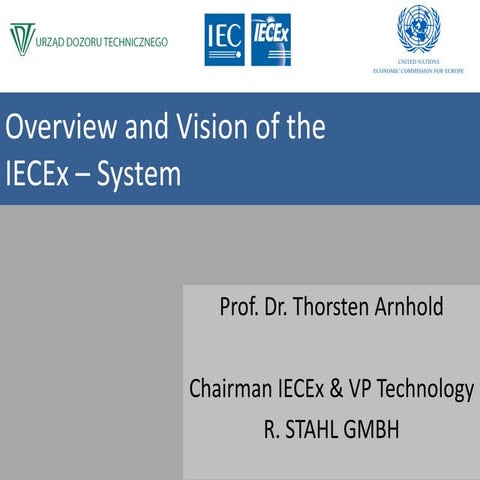 Overview and Vision of the IECEx International Certification System and ...