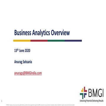 Overview business analytics 13th june 2020 v4 | PPT