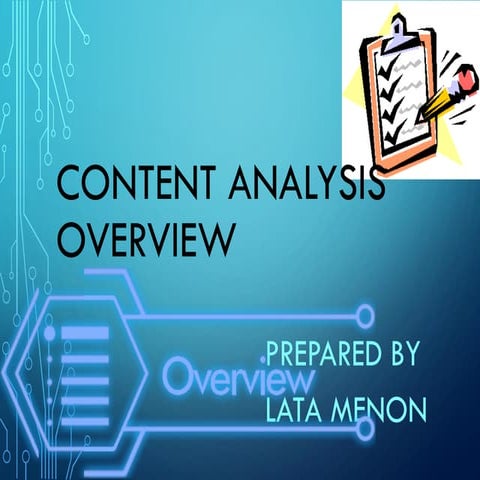 Overview of content analysis | PDF
