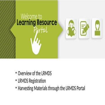 (Overview how to use LRMDS) DepEd standards | PPTX