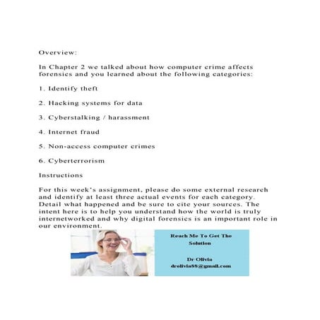 Overview In Chapter 2 we talked about how computer crime af.docx ...