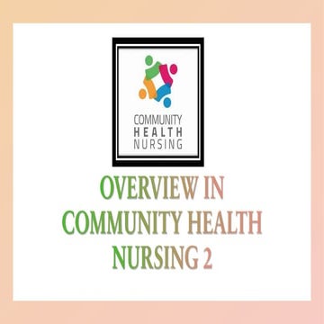 PRINCIPLES OF COMMUNITY HEALTH NURSING | PPTX