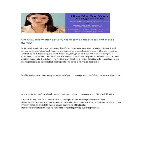 Overview Information security has become a bit of a.docx