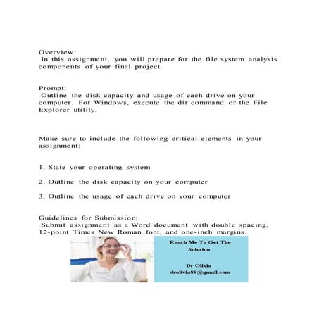 Overview In this assignment, you will prepare for the file sy | DOCX