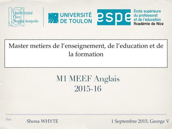 M2 MEEF Anglais Non-PFSE | PPT