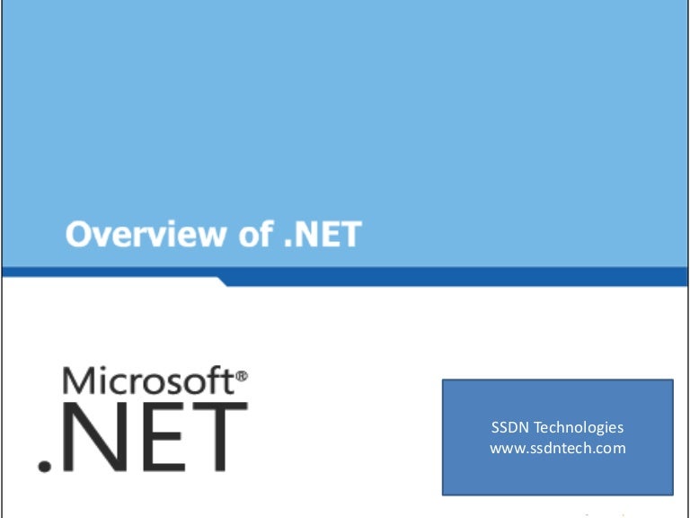 Dot net Overview part-1