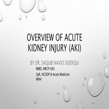 Overview of acute kidney injury (AKI) | PPTX