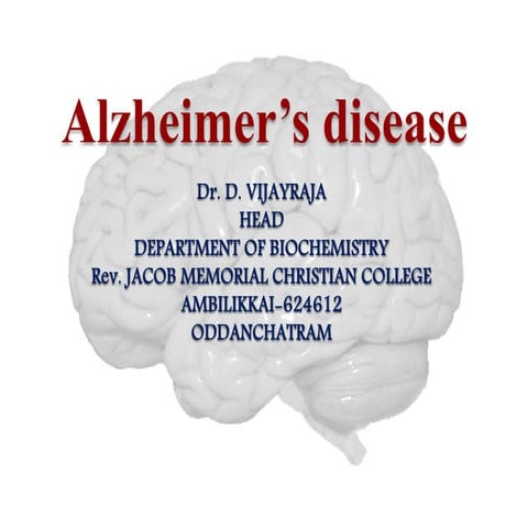 Overview of Alzheimer's disease | PPT