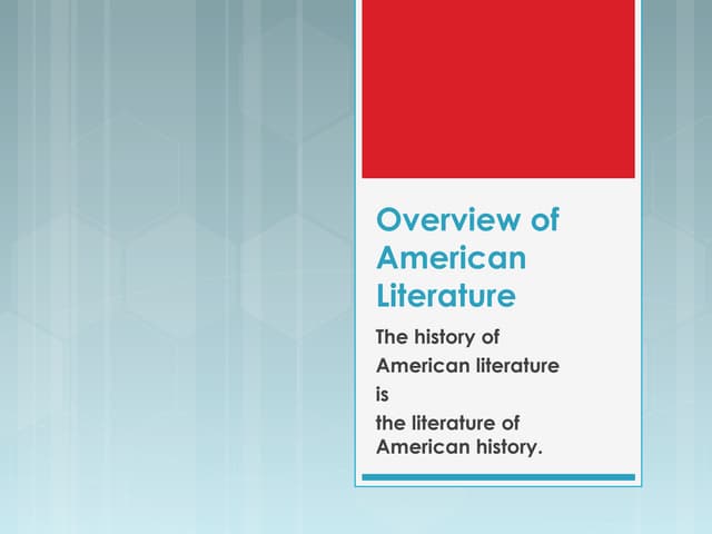 Introduction to Anglo-American Literature Grade 9 students | PPTX