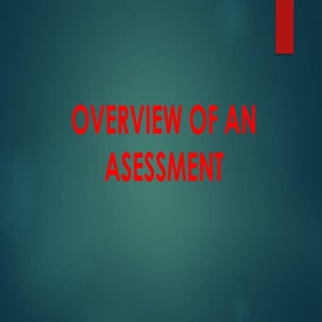 Overview of AsSessment POWERPOINT PRESENTATION | PPT