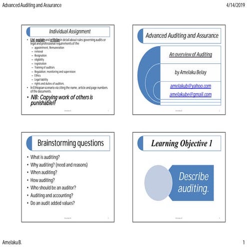 Overview of Auditing PPT.pdf And Auditing tips for maximizing intrest | PDF