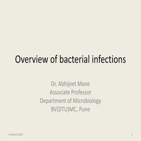 Overview of bacterial infections | PPTX