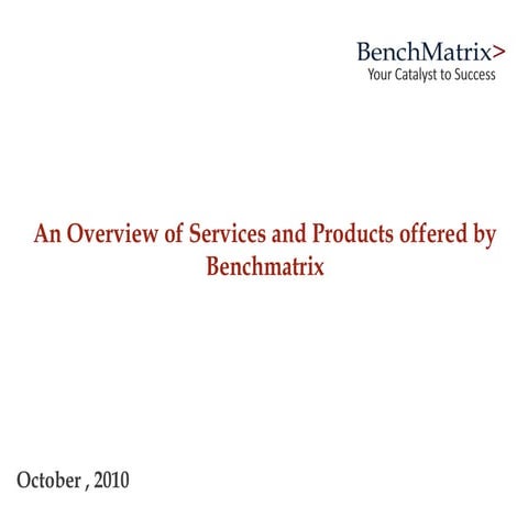 Overview Of Benchmatrix Products And Services | PDF